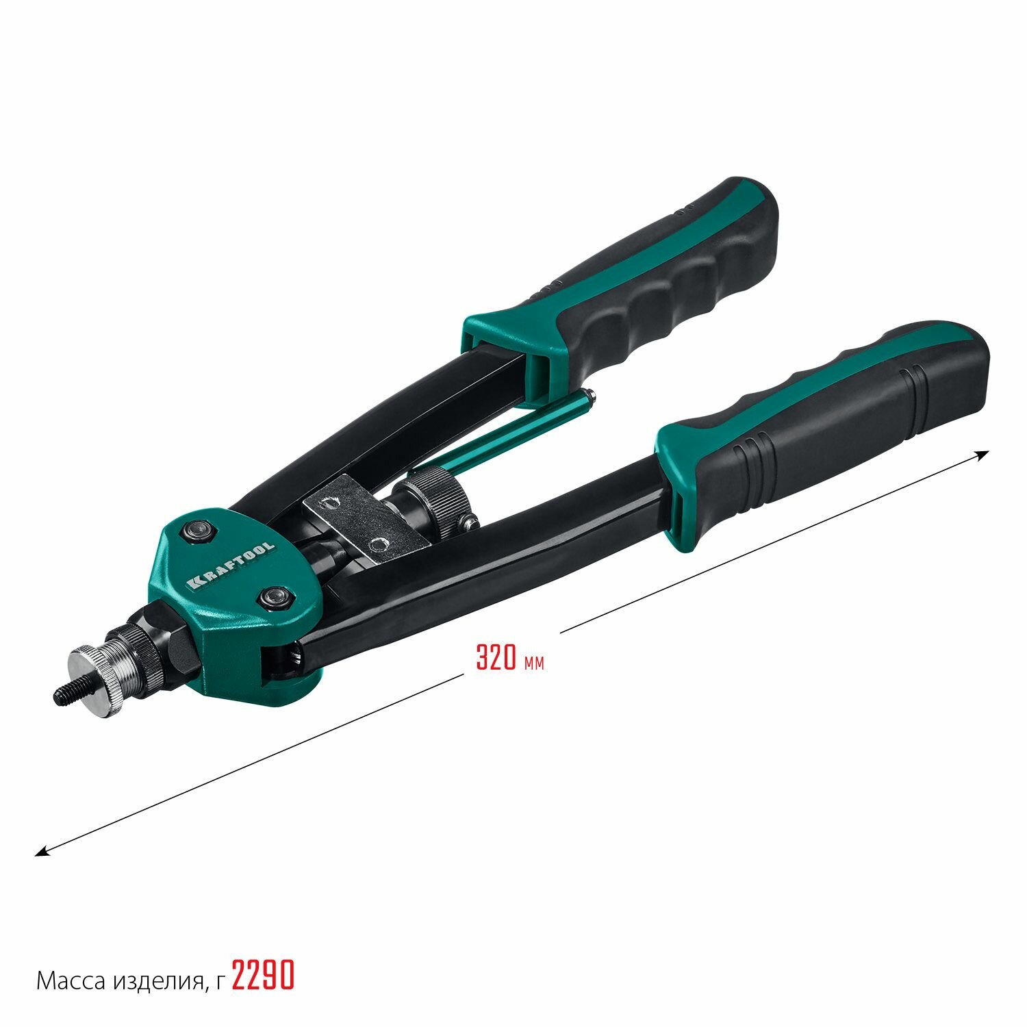 KRAFTOOL NUT-12, М3 - М12, резьбовой двуручный заклепочник в кейсе