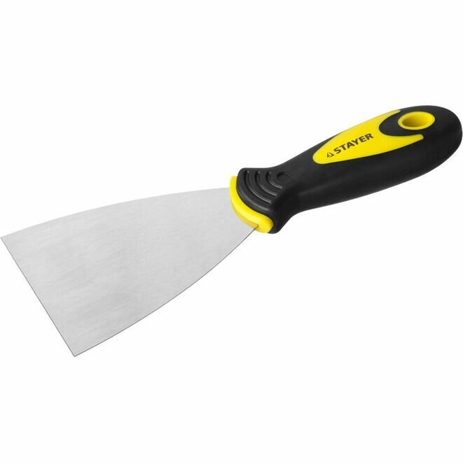Шпатель STAYER "MASTER" нержавеющее профилированное полотно, 2к ручка, 80мм