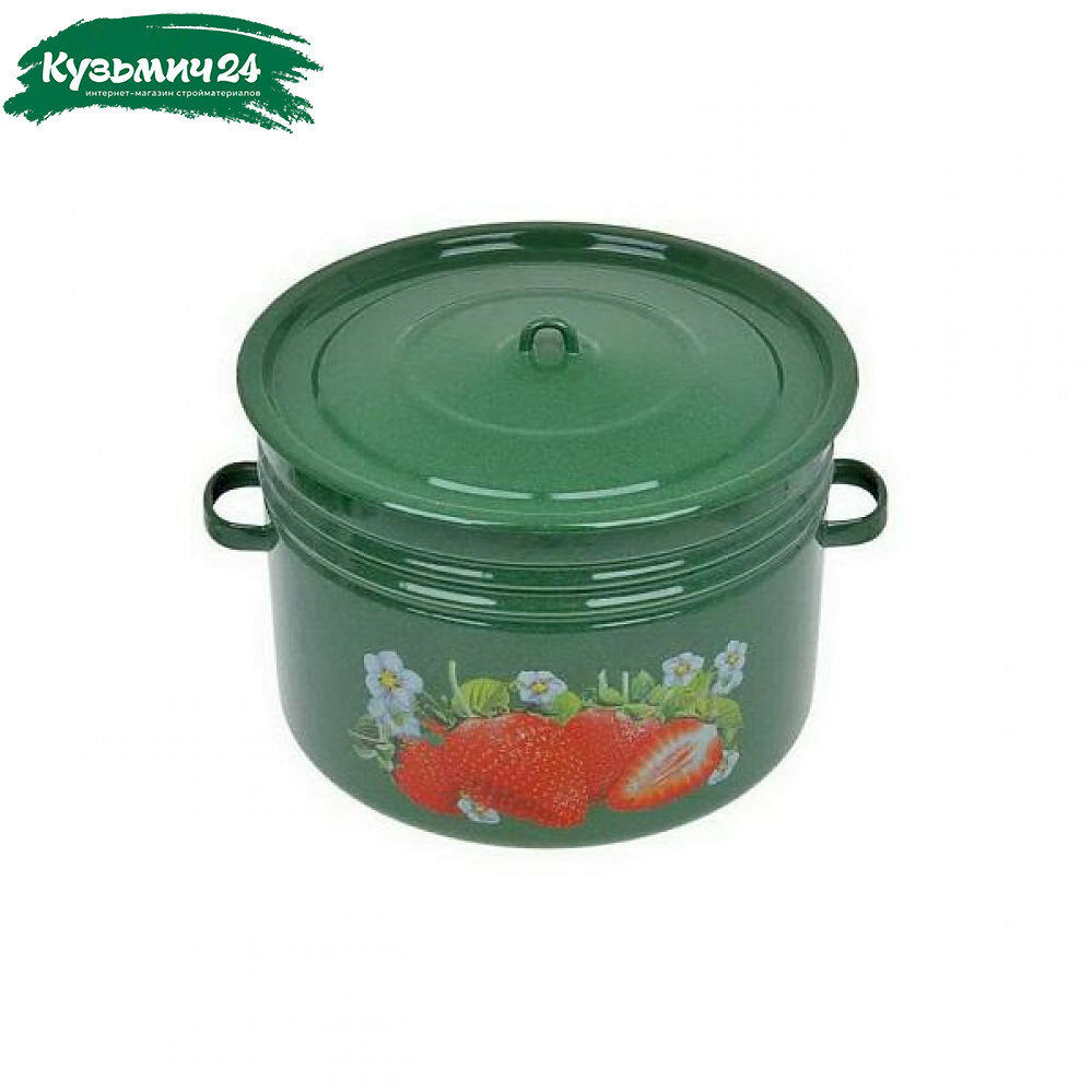 Бак-кастрюля 32 литра, Сибирские товары С2829 с рисунком, эмалированный, с крышкой