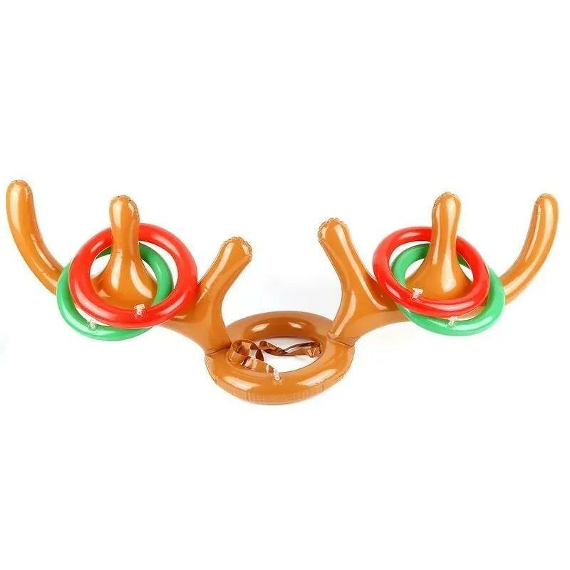 Игрушка для метания колец Holiday Antler Ring Toss для детей и взрослых с мини-насосом