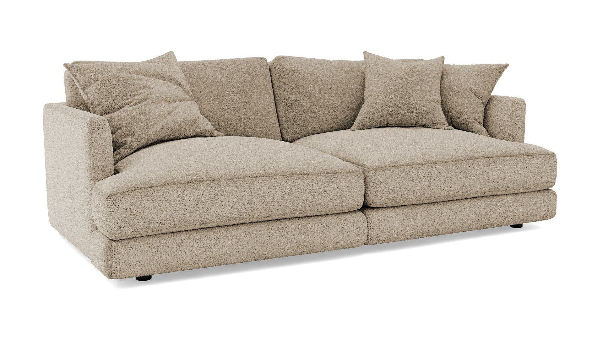 Диван Ибица 2 Camel 03 NEW 212x105x87 см, желтый Букле, еврокнижка GOODFORM