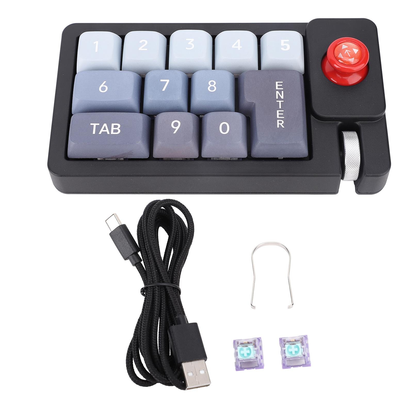 Macro Keyboard Wired RGB Lighting Type-c Port Hot Swappable Programmable Mechanical Keypad for Gaming