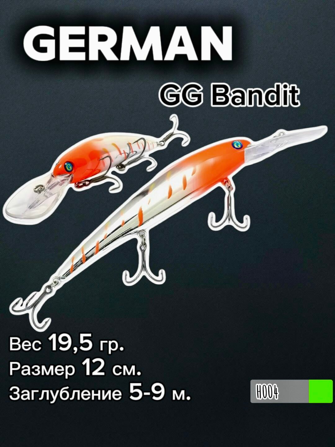 Воблер для троллинга Bandit 120мм 19.5гр. GG German Bandit H004