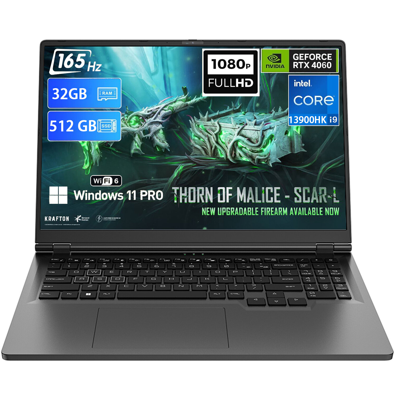 Игровой ноутбук, 16 дюймов, 165 Гц, NVIDIA RTX 4060, Intel Core i9 13900HK, DDR5, SSD, Windows