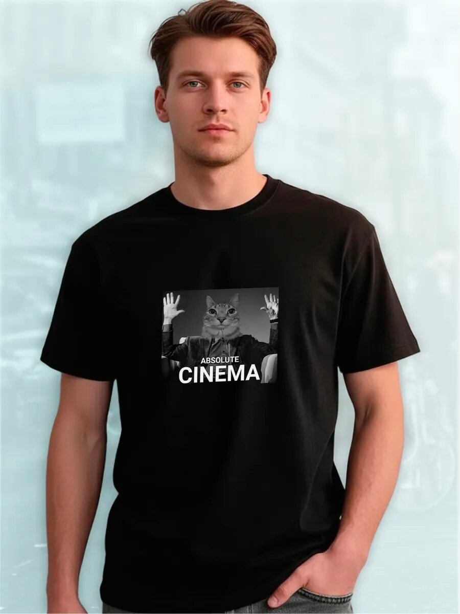 Футболка PRINTSHOT, 1 шт., размер XL, черный — фото 1