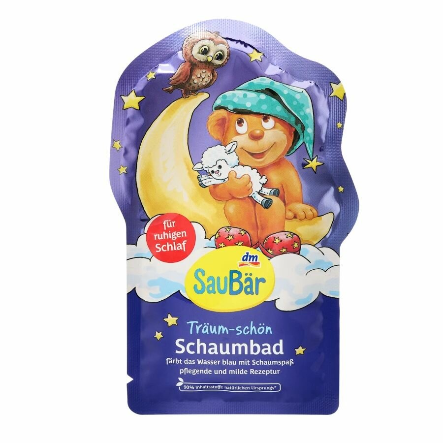 Цветная пена для ванны Saubar - Tr um sch n, синяя, детская, перед сном, 40мл, 1шт