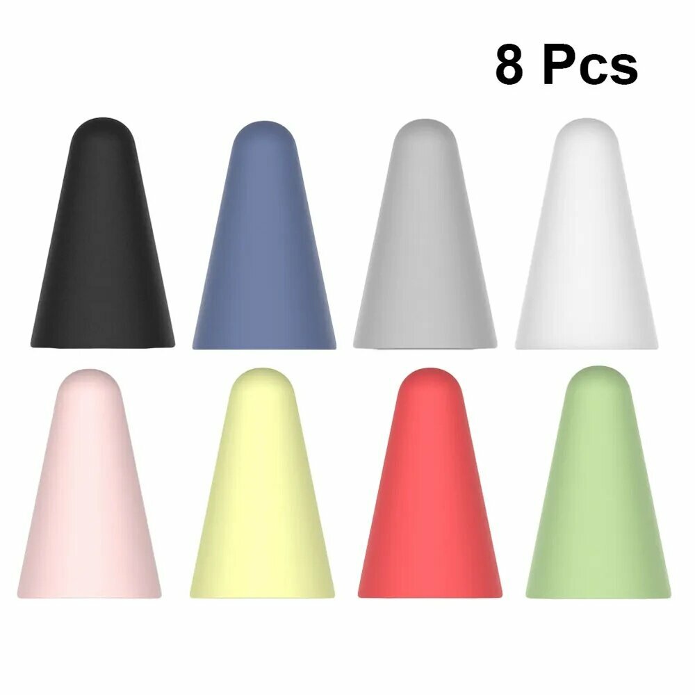 Силиконовые чехлы для стилуса, защитные накладки на перо iPad, универсальные колпачки для хранения, 8 штук разноцветных
