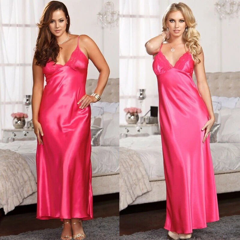 Нижнее белье, длинное шелковое платье, ночная рубашка с золотой нитью, длинное платье