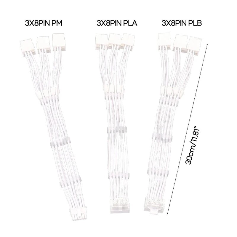 Кабель питания для видеокарты 3x8Pin PLA, серебристый, 30см