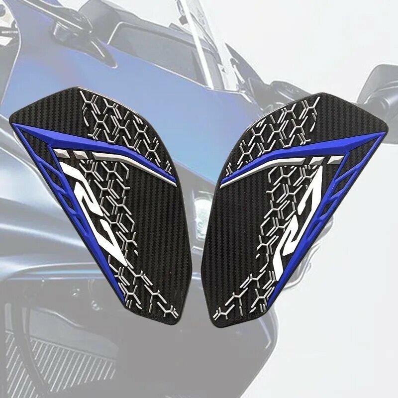 Наклейка на бак для мотоцикла Yamaha R7, нескользящая боковая наклейка, наклейка "рыбий скелет", модифицированная наклейка из резинового волокна.