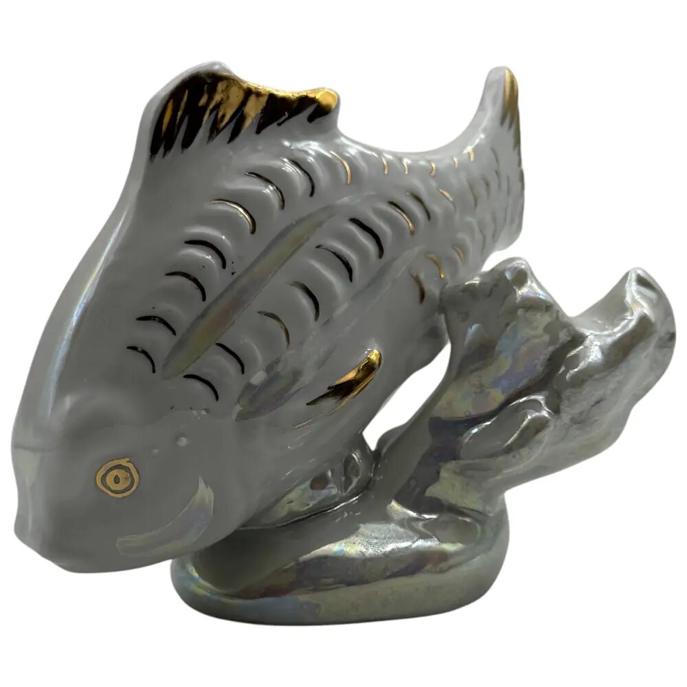 Фарфоровая статуэтка "Карп", автор Кожин П. М, 1966 г, Дулево, СССР