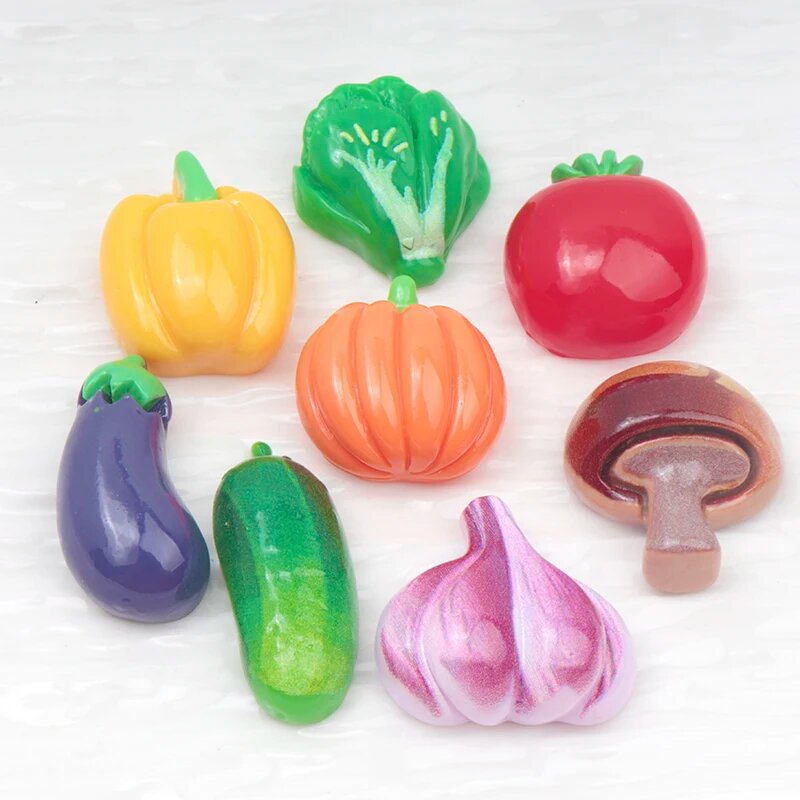 Мини-фигурки овощей из резины, 10шт, SC0043-random