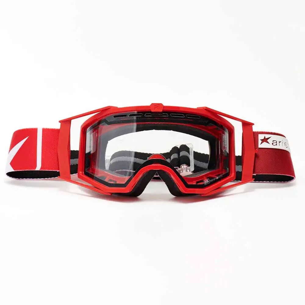 Кроссовые очки Ariete 8K ENDURO очки красные, прозрачная линза (ARI-14960-ERR)