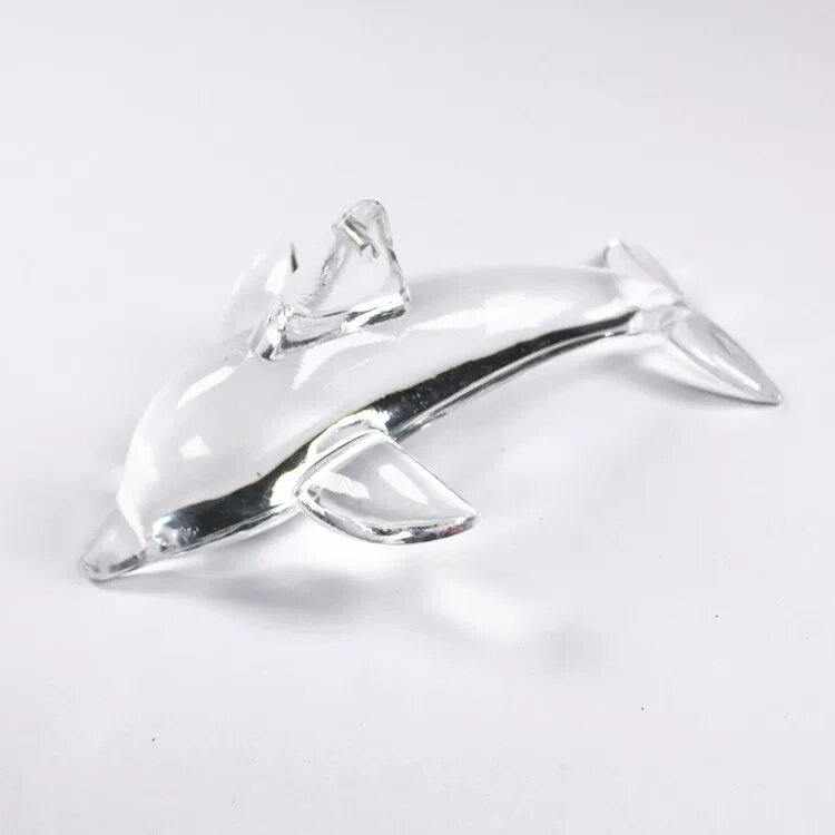 Акриловый прозрачный пластиковый кулон-имитация кристалла в виде голубого дельфина, морское животное, украшение для