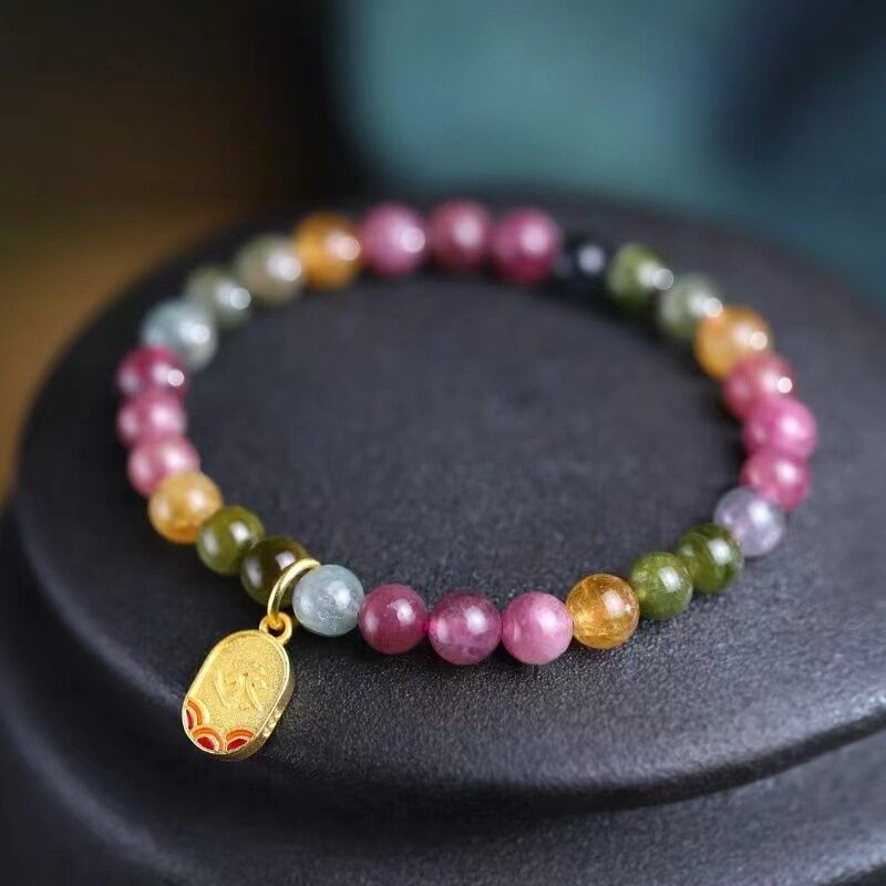 Браслет для гадания, YM Mall из обсидиана с аквамарином Привлечение защиты