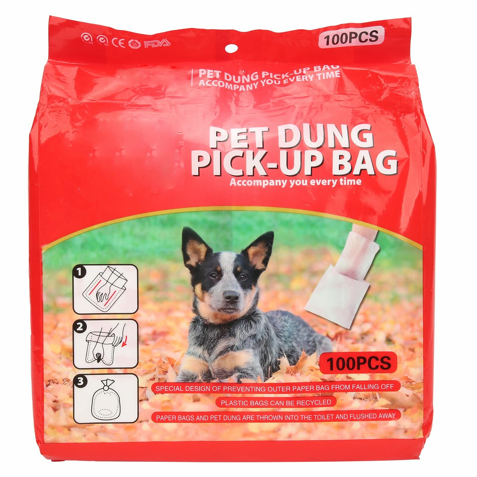 Двухслойные мешки для отходов (100 шт.) для мелких и средних питомцев