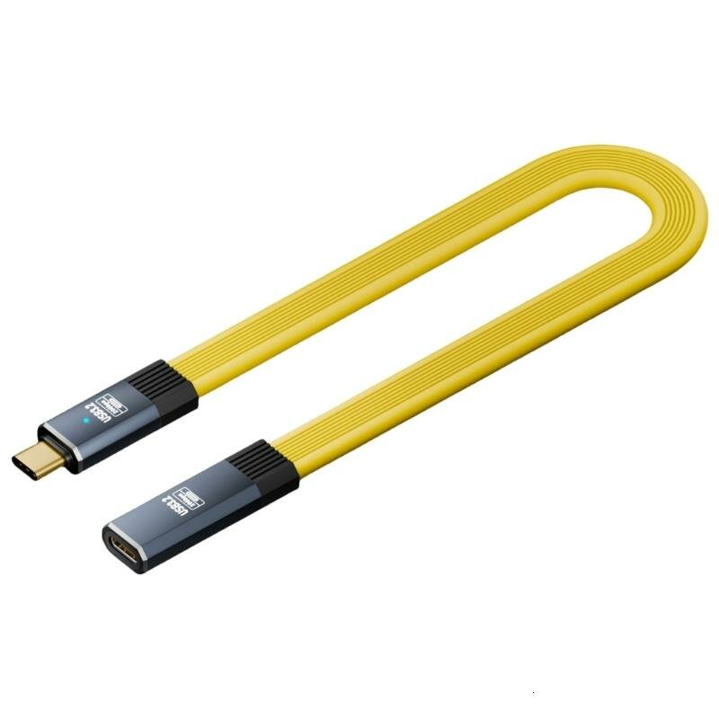 Кабель USB Type-C с поддержкой 100 Вт и 20 Гбит/с, Желтый 0,2 м