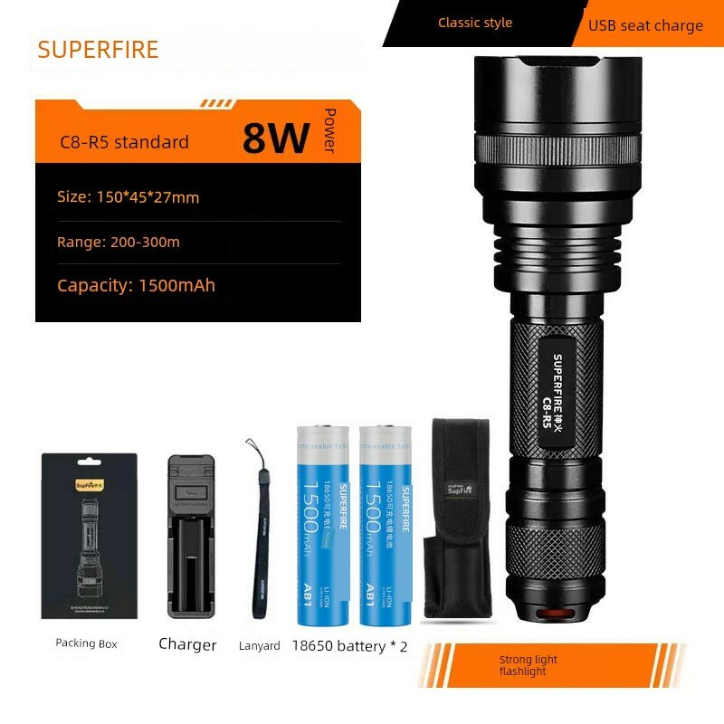 SupFire Shenhuo C8 мощный фонарик перезаряжаемый ультра-яркий многофункциональный светодиод дальнего действия небольшой