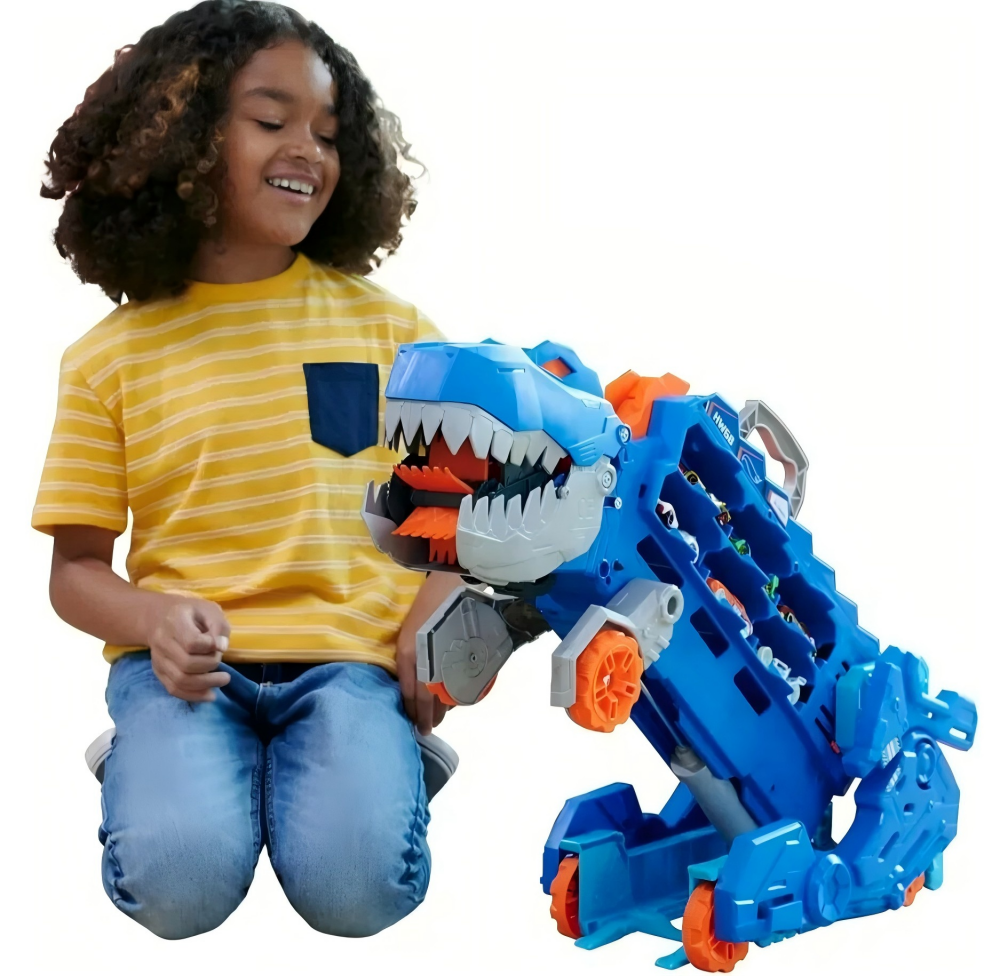 L Hot Wheels City Ultimate T-Rex Грузовик HNG50 масштабный набор с мини-машинами, интерактивными элементами для