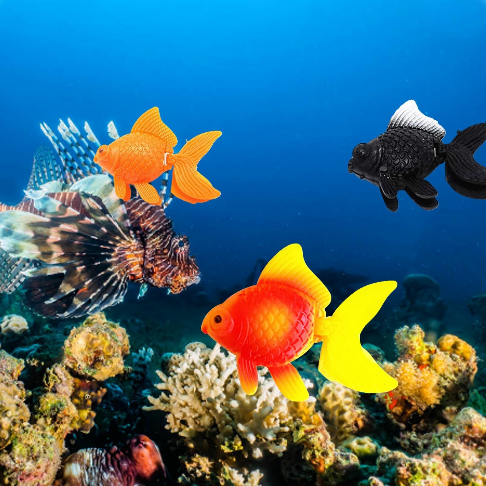 Декоративные пластиковые рыбки для аквариума