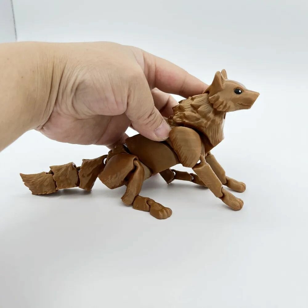 Игрушка для 3D печати, модель волка, PET-G, 19 см, коричневая
