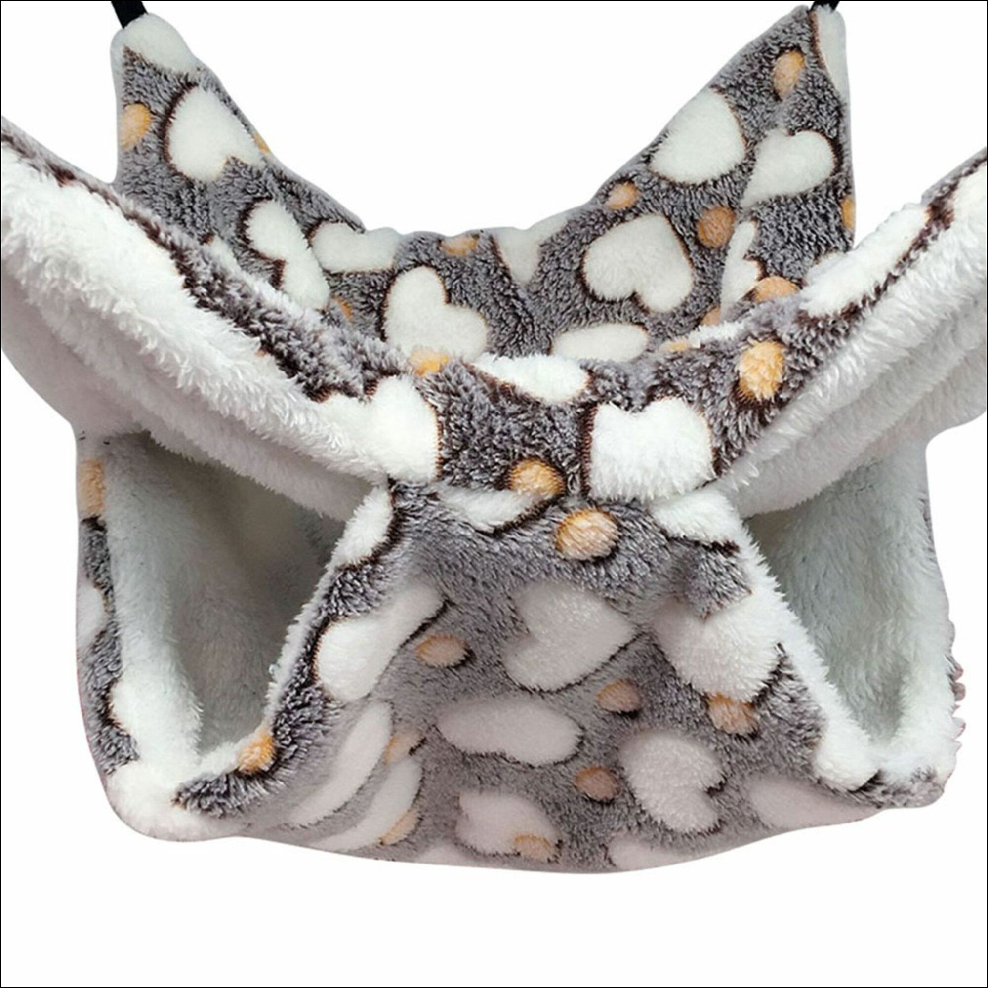 Мягкий гамак для декоративных крыс, 20 см, цвет какао с сердечками