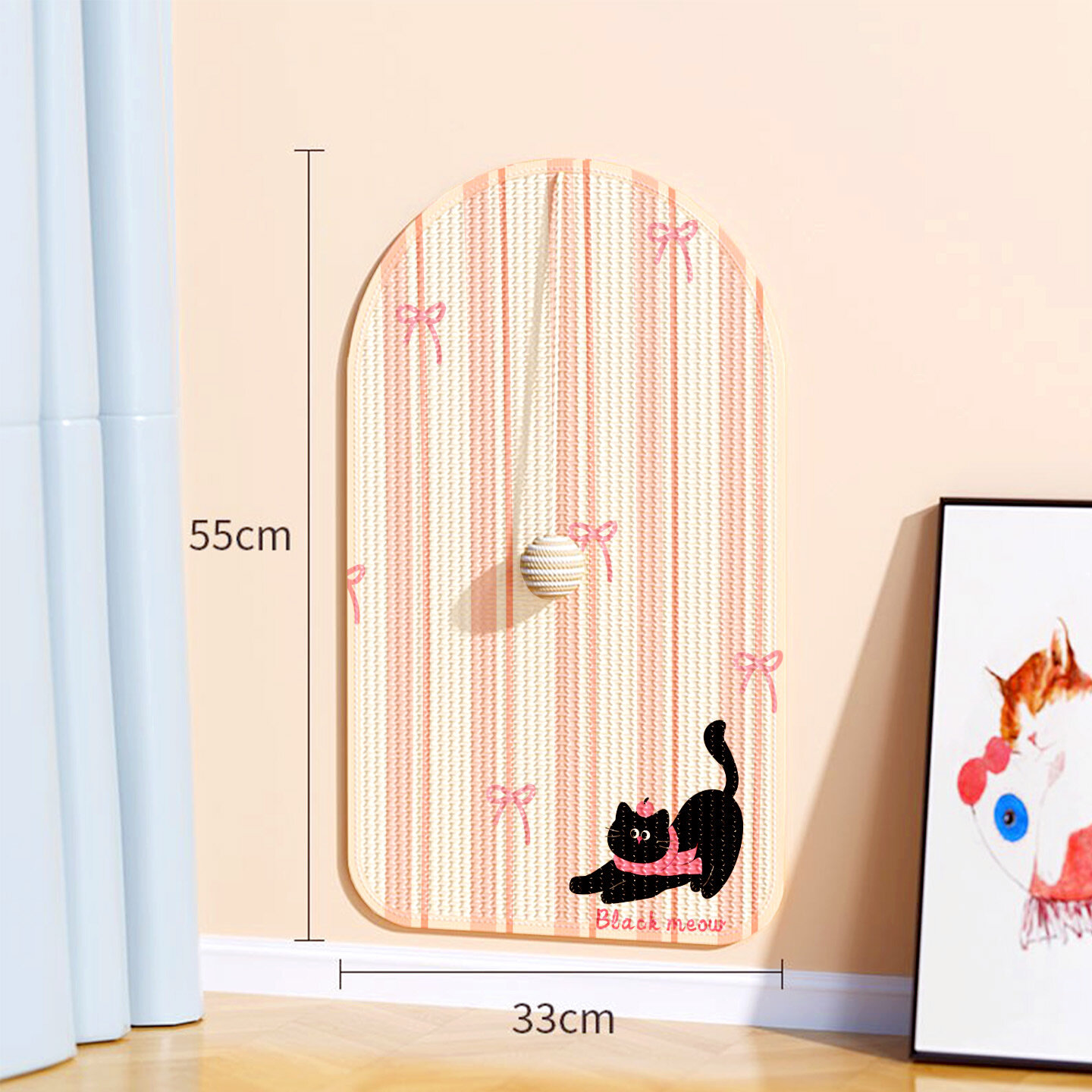 Картонная сизалевая доска для когтей кошек, вертикальная настенная, износостойкая, не оставляющая шерсти, защита для мебели, антицарапающий коврик