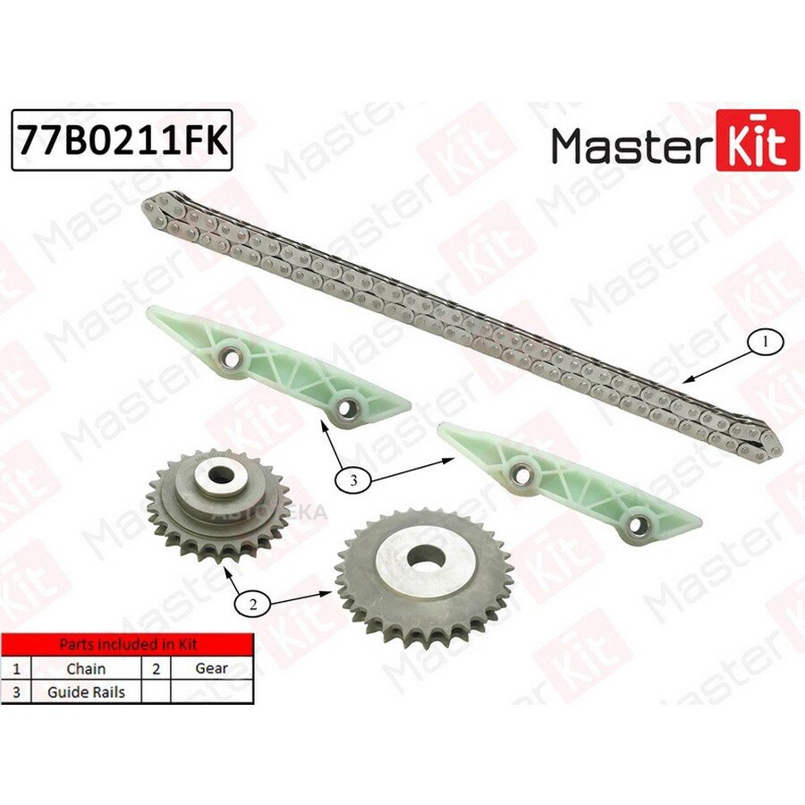 Комплект цепи IVECO DAILY III ГРМ 5комп. MASTERKIT 77B0211FK