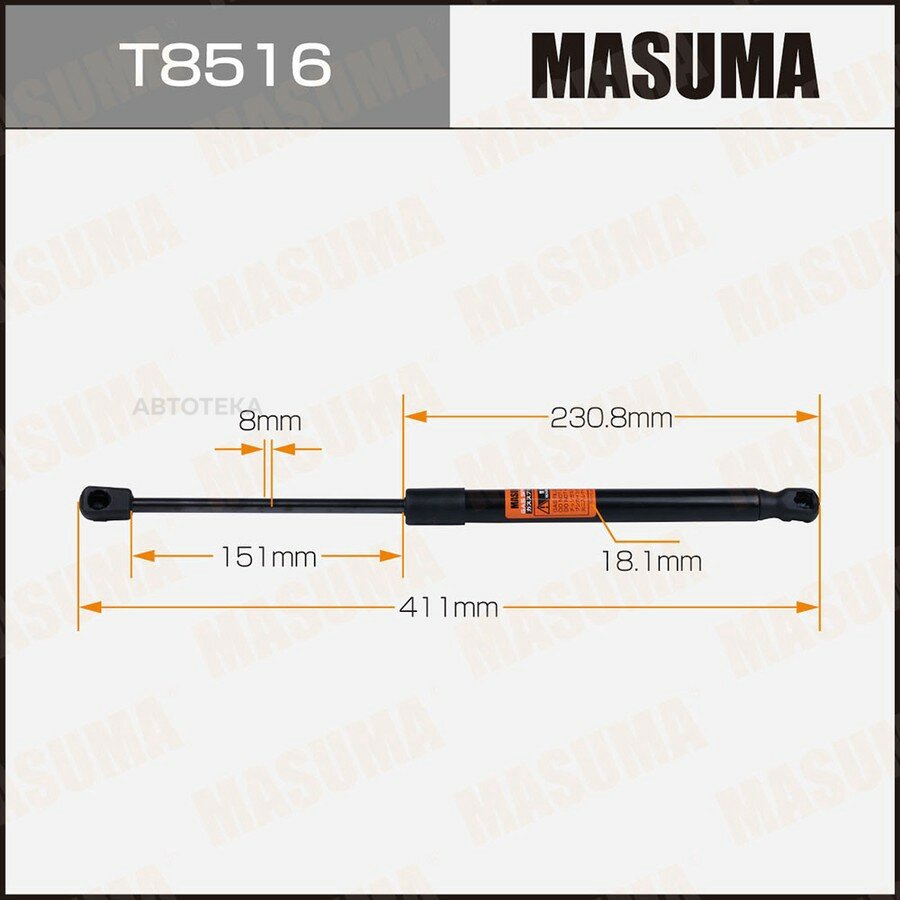 Упор газовый CHEVROLET AVEO -11 багажника MASUMA T8516