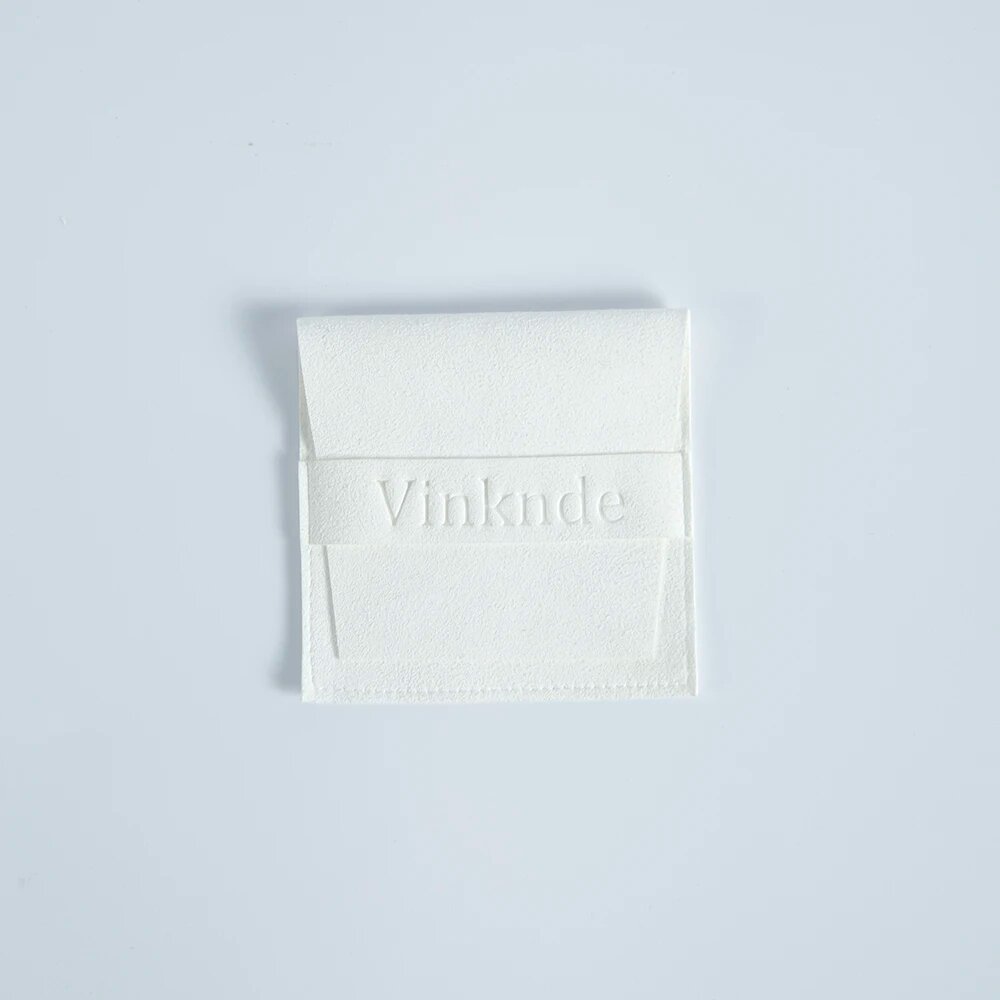 Сумки для украшений из микрофибры, 100 шт. Белый, white with logo, 8x8cm