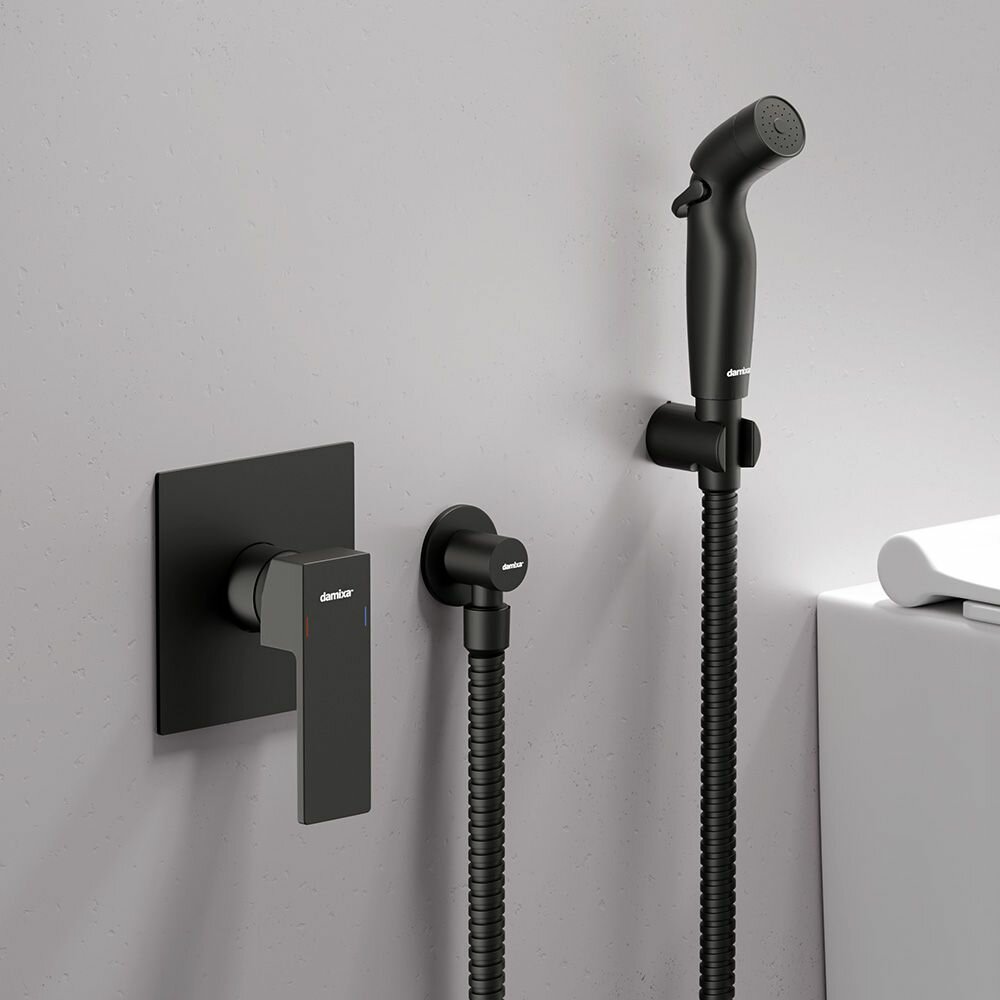 Гигиенический душ Damixa Gala, встраиваемый, латунь, чёрный цвет