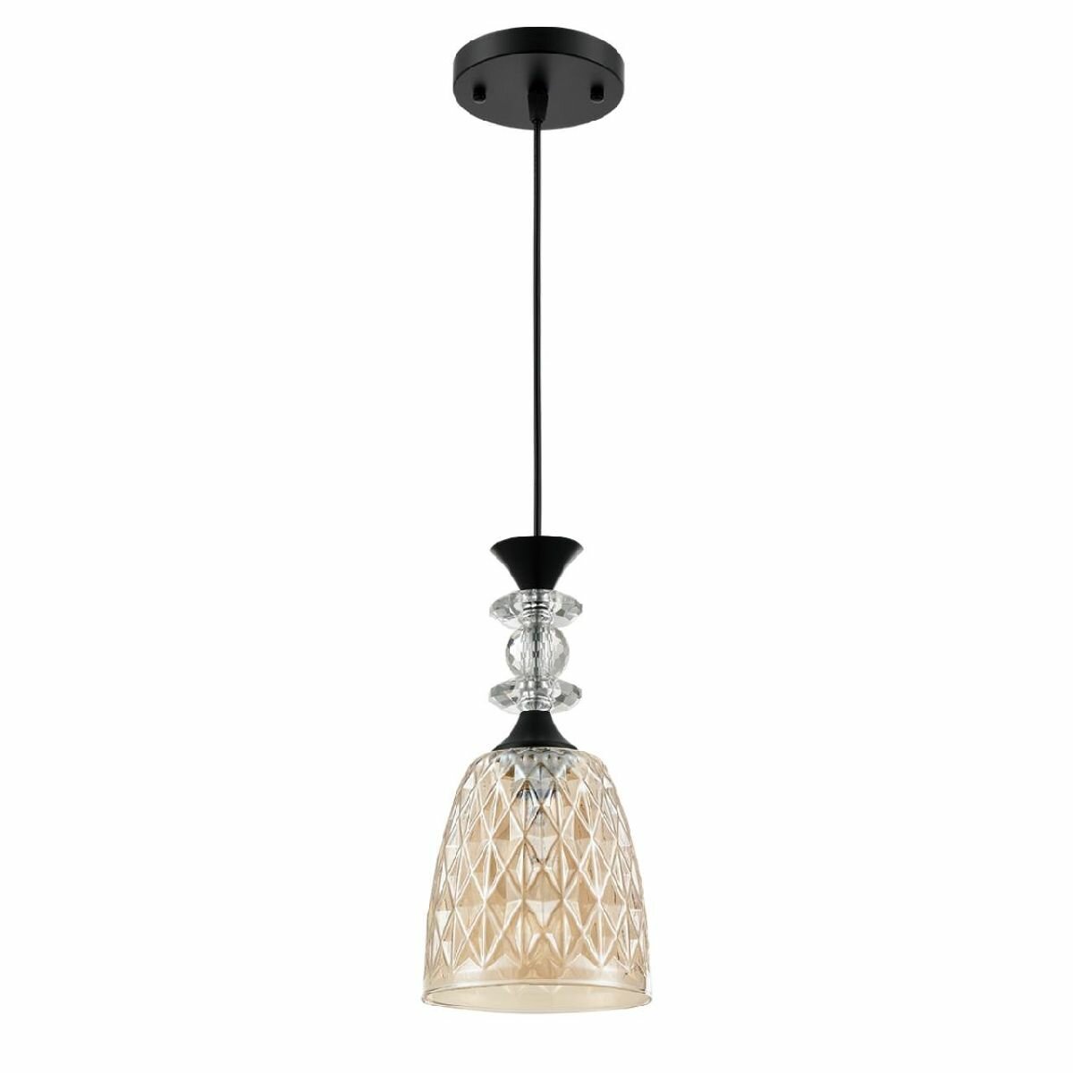 Подвесной светильник Lumion Suspentioni Elenika 8056/1A, черный/янтарный