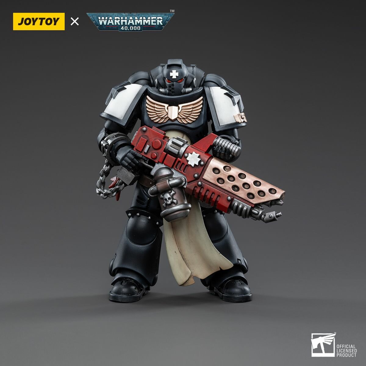 Подвижная фигурка JOYTOY Warhammer 40K Black Templars Primaris Initiate Brother Raemont
