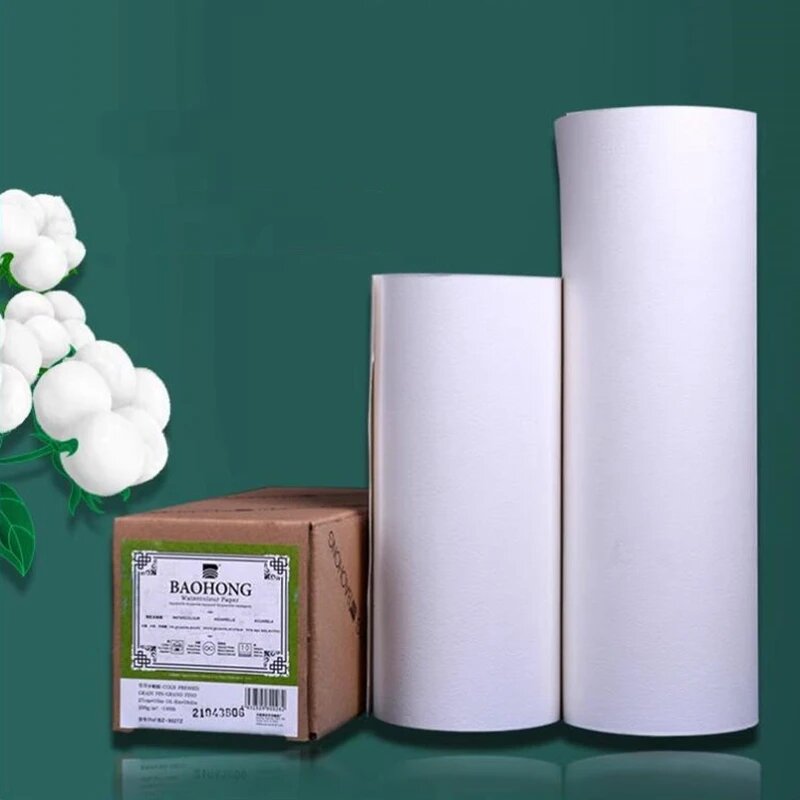 Baohong Акварельная бумага 300г 100% хлопок 27/37 см 27cm x 10m, medium
