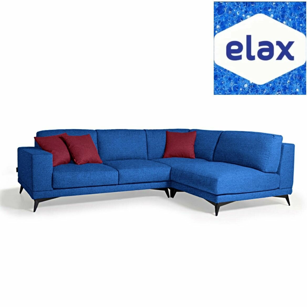 Диван Бергамо правый с оттоманкой со спинкой без подлокотника в премиальном велюре 245/019