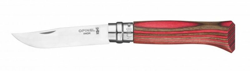Нож Opinel серии Tradition №08, нержавеющая сталь, береза, красный
