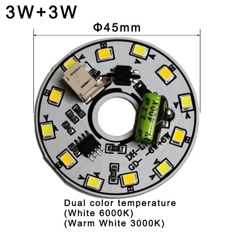 Светодиодный чип Rosensuotich DCA-153 3Вт/6Вт/12Вт/18Вт натуральный белый 3W Changeable