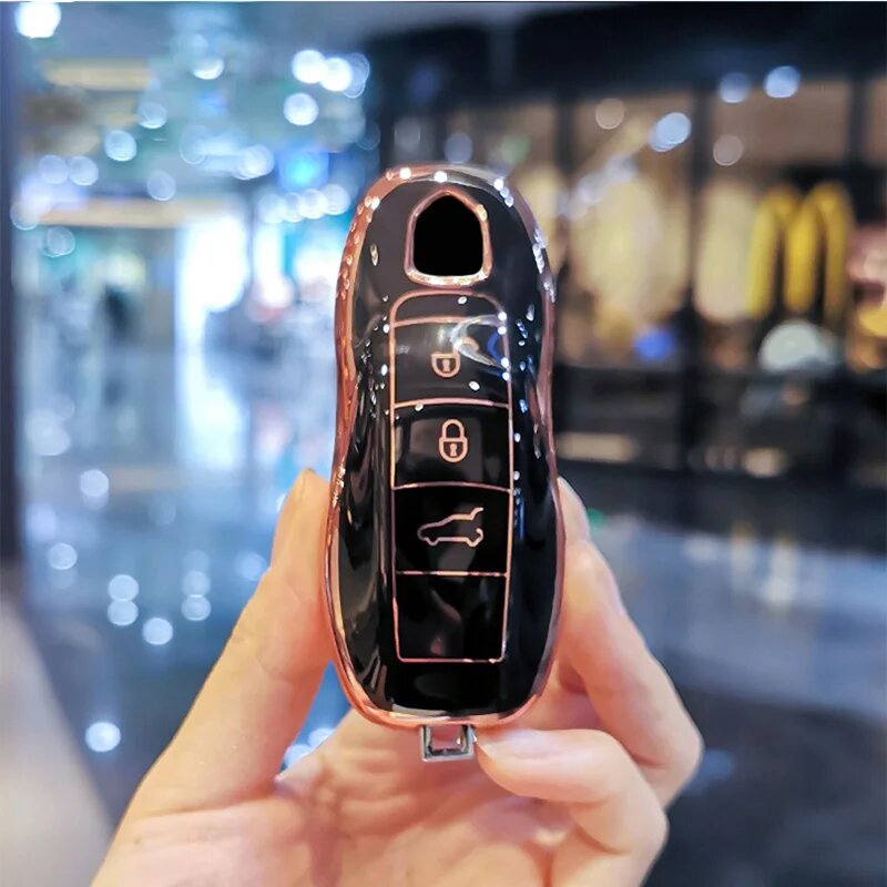 Новый чехол для ключей автомобиля Porsche Panamera, Macan, Cayenne, Cayman, Boxster, B black shell