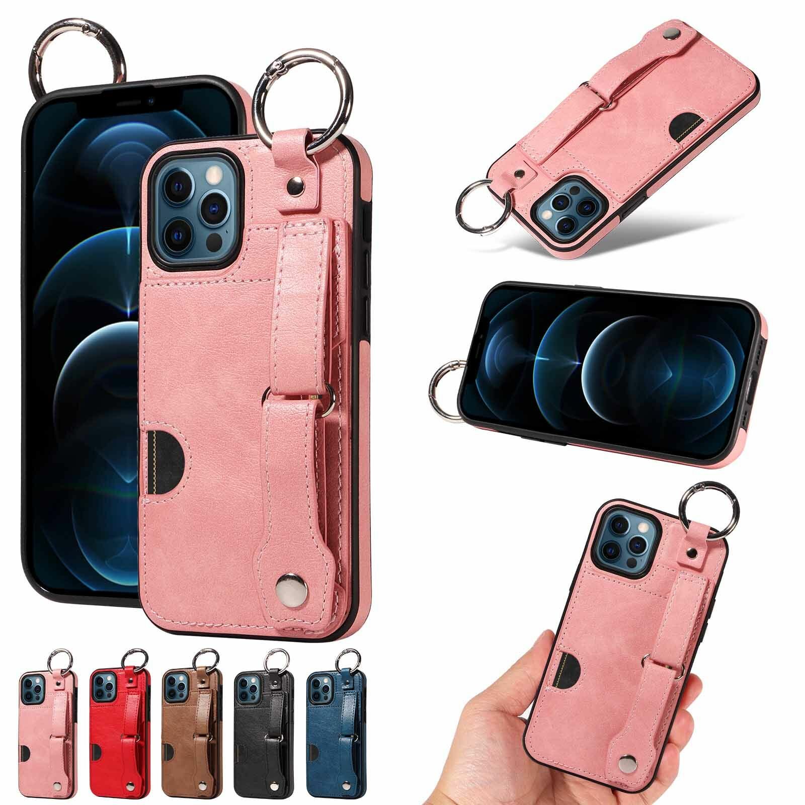 Подходит для Apple iPhone 12 Pro (на айфон 12 про) Роскошная кожа противоударный, кронштейны