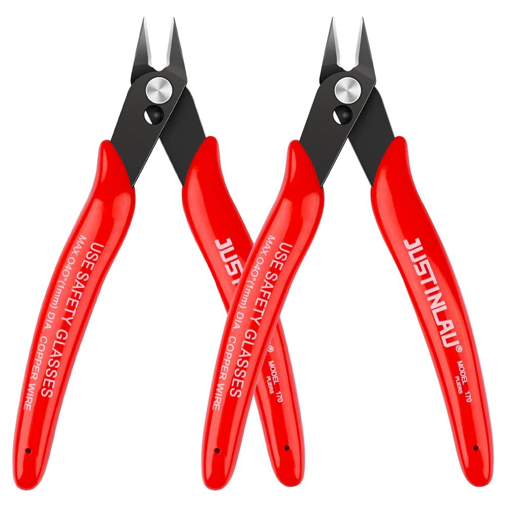 Диагональные кусачки JUSTINLAU, 2 шт, Red