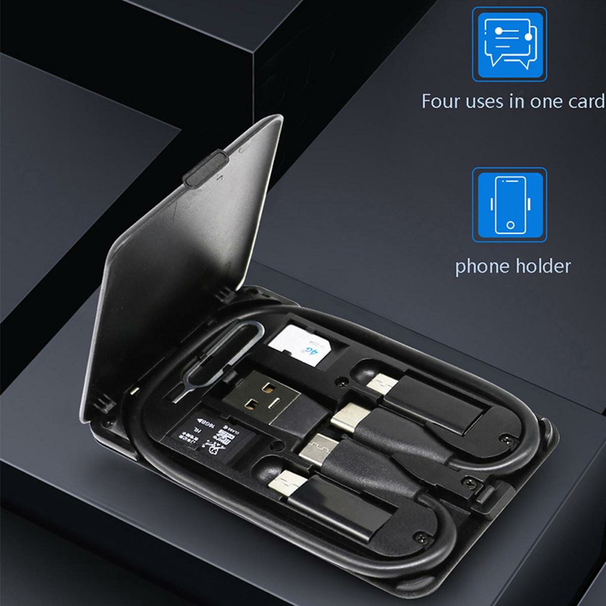 Многофункциональный комплект зарядных кабелей USB-кабель Тип C Адаптер Коробка для хранения