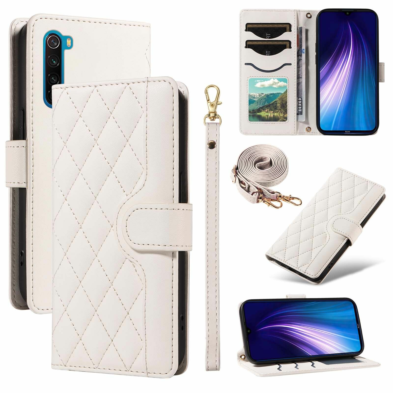 YIKATU Кожаный Чехол Для Xiaomi Redmi Note 8 и Note 8 (2021) / Редми Нот 8 и Редми Нот 8 (2021) С визитницей из экокожи, модный, против падения, подарочный, элитный, книжка