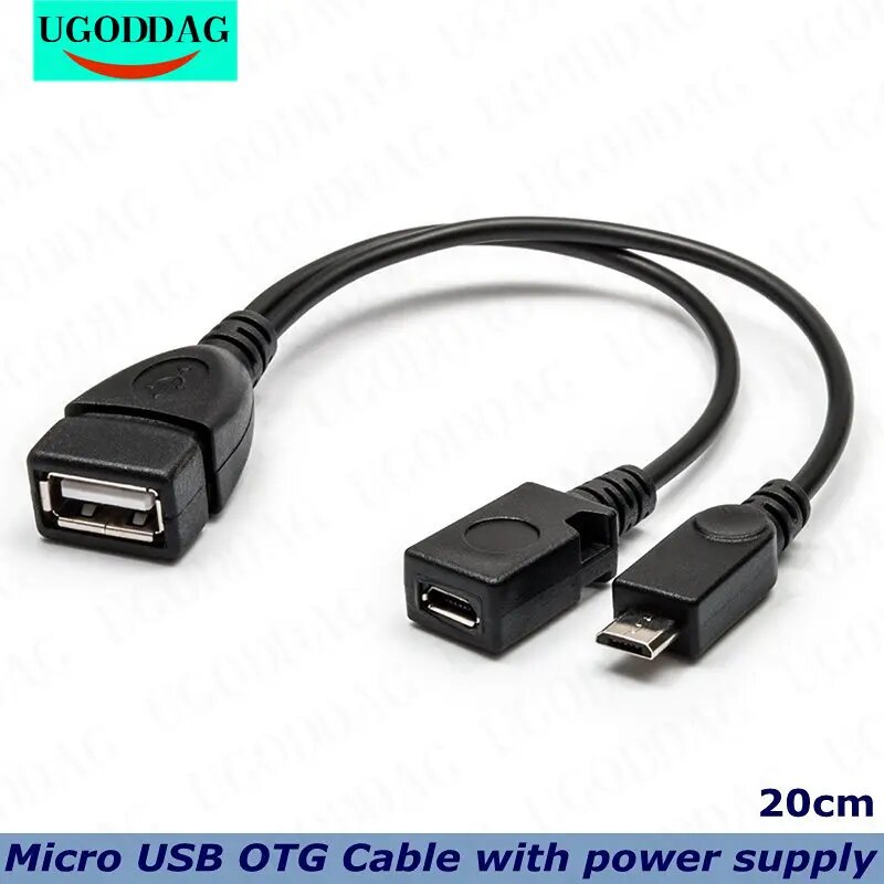 20 см 2 в 1 Micro USB Host Power Y Разветвитель Порт USB 2.0 Терминальный адаптер OTG Кабель для Fire Tv 3 или 2-го поколения Fire Stick