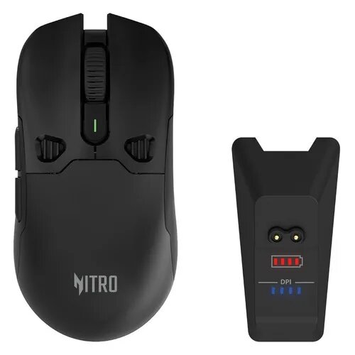 Мышь Acer Nitro OMR404, игровая, оптическая, беспроводная, USB, черный [zl. mceee.02t]