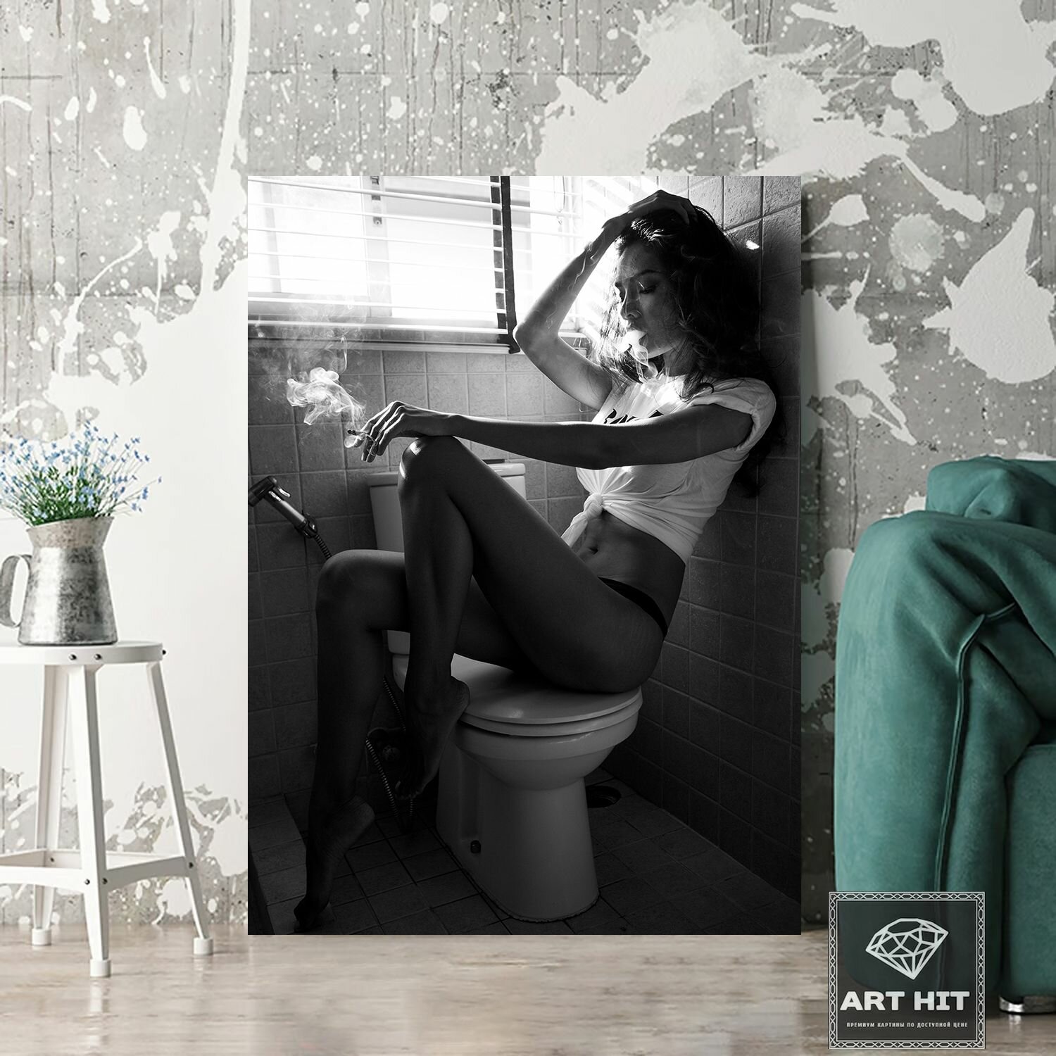 Картина ВсеКартины. Тут "Голая девушка", поп-арт, на подрамнике, 50x70 см