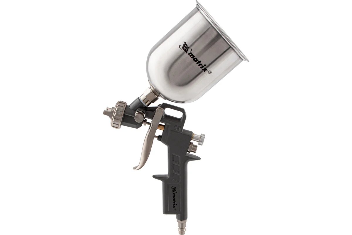 Краскораспылитель МАТRIХ 1,2-1,8 мм с верхним бачком, объем 0.6 л