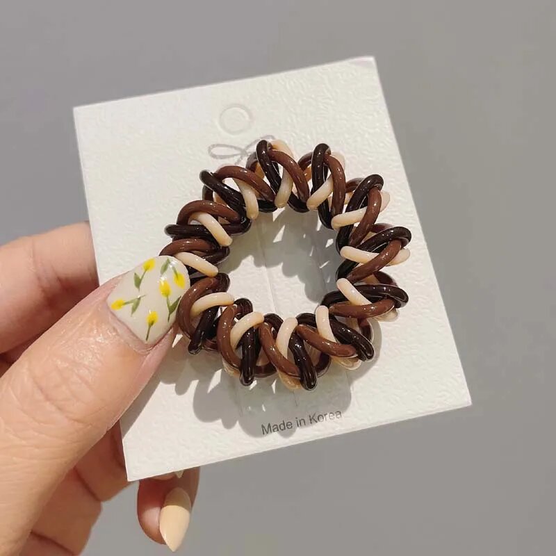 Красная спиральная резинка для волос 1 coffee black rice