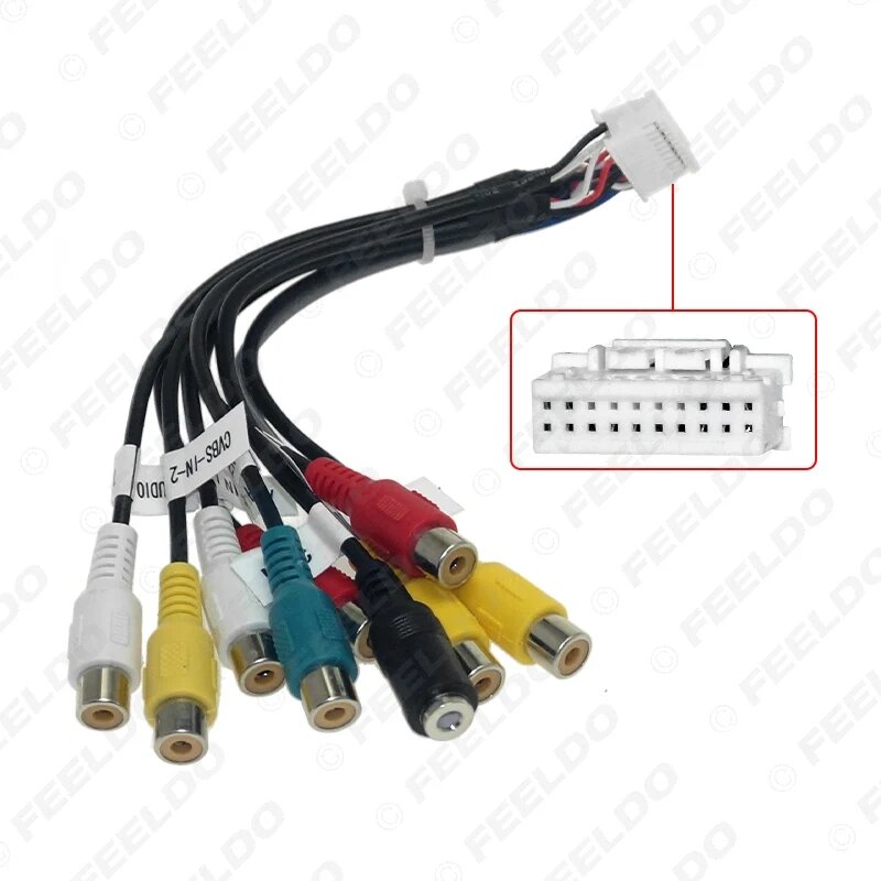 FEELDO 20-контактный расширенный интерфейс RCA AUX-IN/OUT кабель со слотом для 20P9 MIC