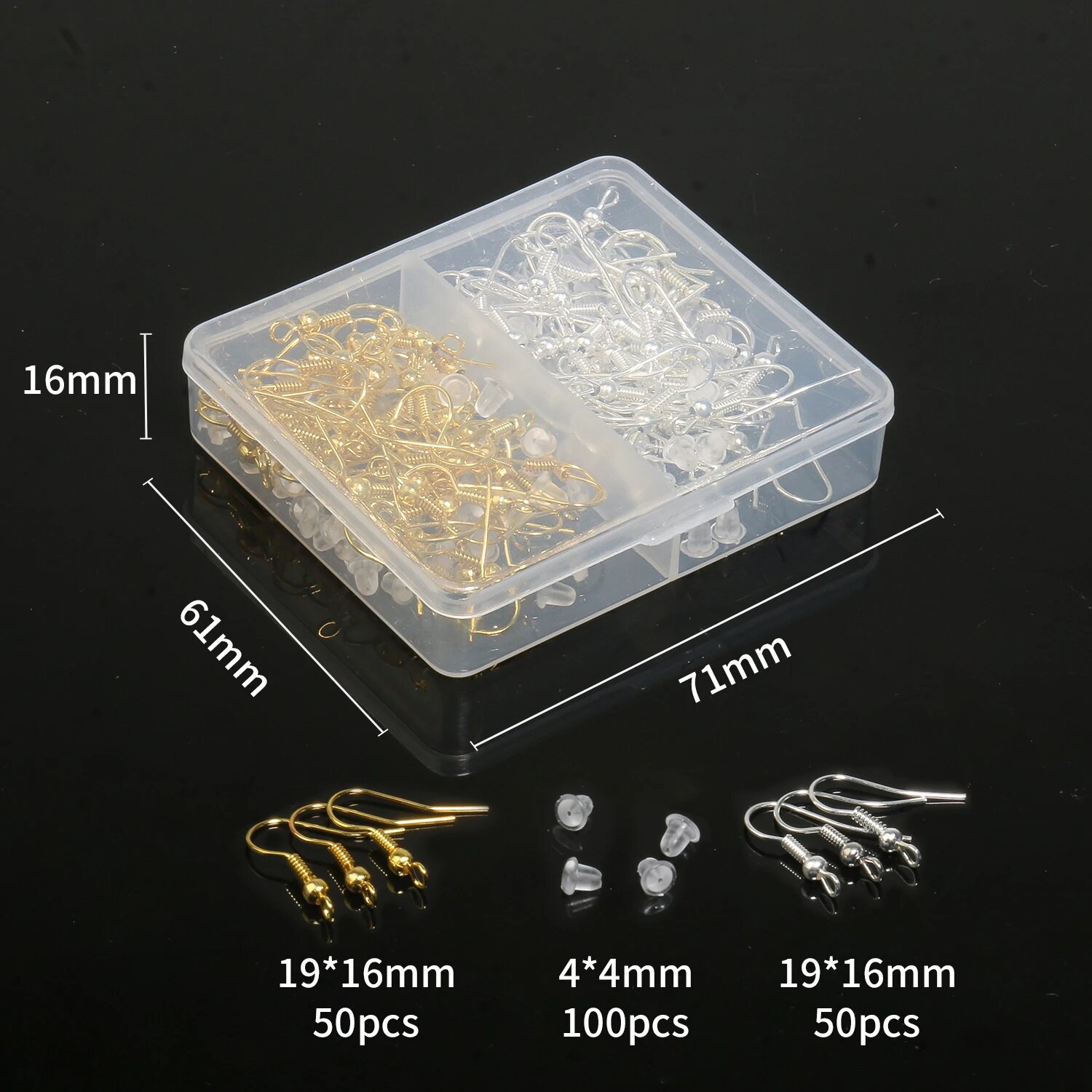 Набор сережек LASOFAMIRE, 100 шт, ear hook-1 box