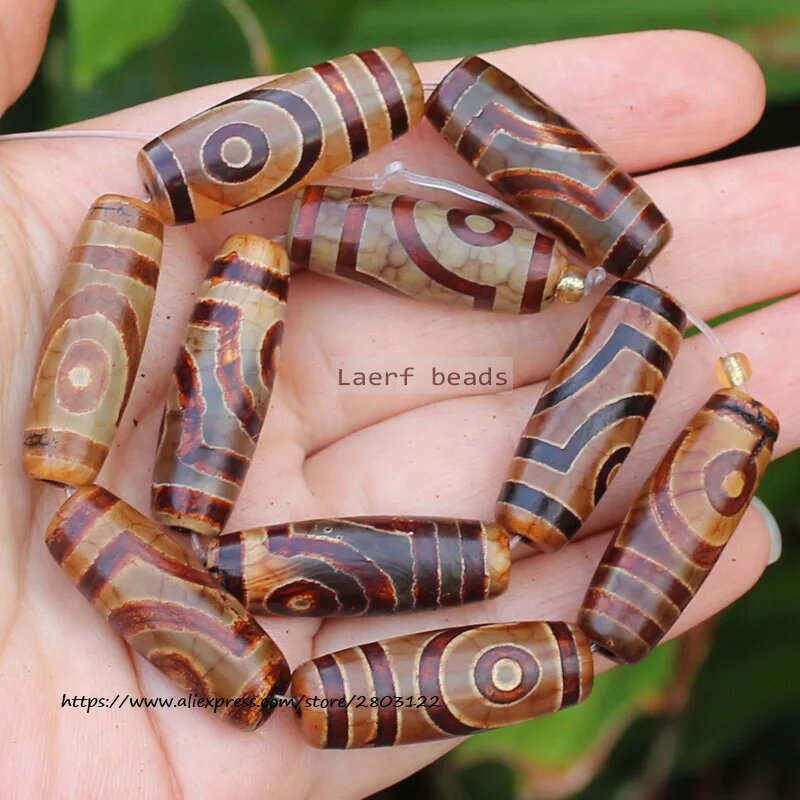Натуральные агатовые бусины лаerf beads, красный, коричневый, 10 шт. 2 eye